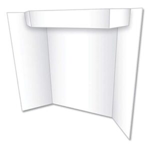 Eco Brites 27367 Too Cool Tri-Fold Poster Board, 24 X 36, White/White