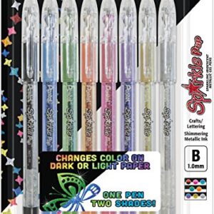 Pentel Arts Sparkle Pop Metallic Gel Ink Pen, 1.0mm Bold Line, Assorted Colors, Pack of 8 (K91PABP8M)