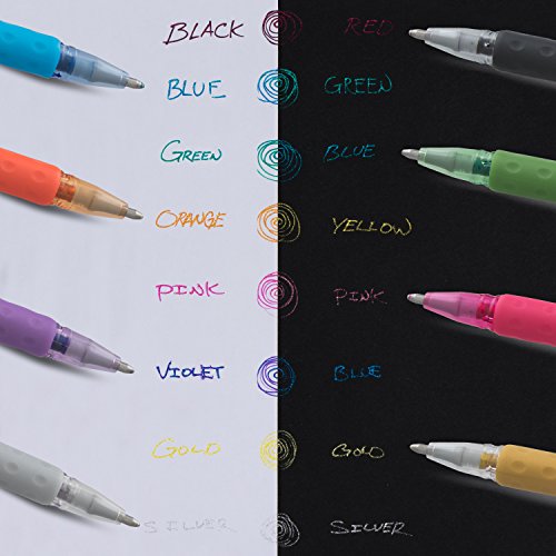 Pentel Arts Sparkle Pop Metallic Gel Ink Pen, 1.0mm Bold Line, Assorted Colors, Pack of 8 (K91PABP8M)