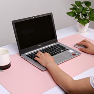 Non-Slip Desk Pad,Mouse Pad,Waterproof PVC Leather Desk Table Protector,Ultra Thin Large Desk Blotter, Easy Clean Laptop Desk Writing Mat for Office Work/Home/Decor(Pink, 31.5" x 15.7")