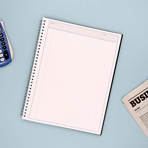 Blue Sky Notes Professional Notebook, Flexible Cover, Twin-Wire Binding, 8.5" x 11", Gray