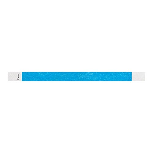 Wristco Neon Blue 3/4" Tyvek Wristbands - 500 Pack Paper Wristbands For Events