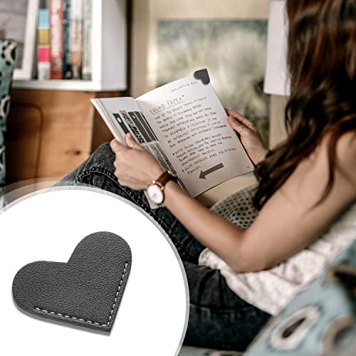 Leather Heart Bookmark,6 Pcs Corner Page Book Marks for Women,Kids, Book Accessories for Reading Lover,Cute Handmade Book Reading Gift for Book Lovers