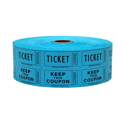 Blue Double Raffle Ticket Roll 2000