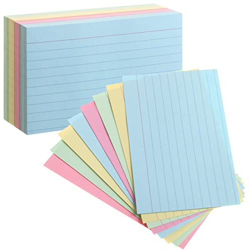 Mr. Pen- Pastel Index Cards, 3" x 5", 180 Cards, Index Cards, Lined Index Cards, Note Cards, Flash Cards, Study Cards, Notecards for Studying, Ruled Index Cards, Flashcards for Studying.