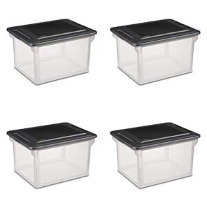 sterilite 18689004 storage file box, 4-pack , black