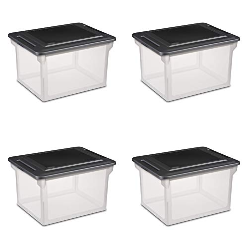 Sterilite 18689004 Storage File Box, 4-Pack , Black