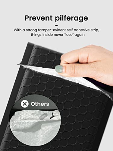 GSSUSA Black Bubble Mailers, 4x8" Inches, 50 Pack, Padded Poly Bubble Mailers, Packaging for Small Business, Shipping Envelopes, Packaging Bags, Padded Envelopes, Mailing Envelopes, Shipping Supplies