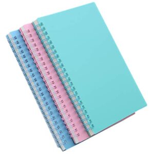 Spiral Notebook, 3 Pcs A5 Thick Plastic Hardcover 8mm Ruled 3 Color 80 Sheets -160 Pages Journals for Study and Notes (Light Pink,Light Green,Light Blue, A5 5.7" x 8.3"-Ruled)