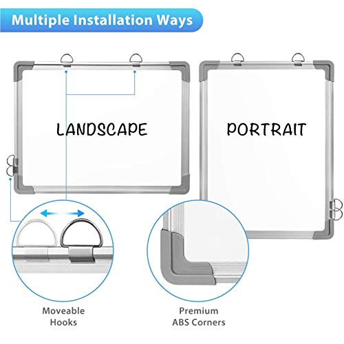 Small White Board Dry Erase for Wall, ARCOBIS 12" x 16" Magnetic Hanging Double-Sided Whiteboard, Portable Mini White Board for Kids Drawing, Kitchen Grocery List, Cubicle Planning Memo Board