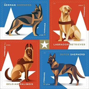 military working dogs u.s. postage stamps sheet of 20 forever postage stamps scott 4508b