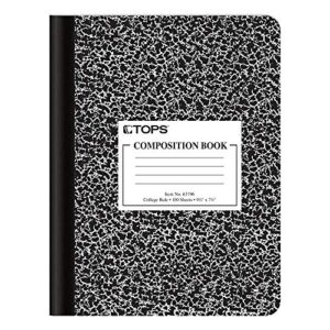 Oxford Composition Notebooks, College Ruled Paper, 9-3/4" x 7-1/2", Black Marble Covers, 100 Sheets, 12 per Pack (63796)