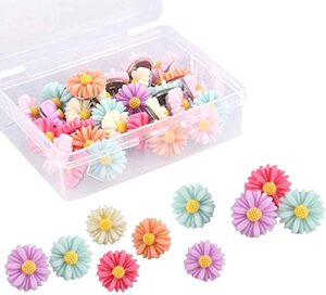 30 pieces flower pushpins flower thumb tacks decorative floret push pins colorful floret thumbtacks for photo wall, feature wall, whiteboard, cork board, map, bulletin board, office or home