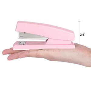 Deli Stapler, Desktop Staplers with 640 Staples, Office Stapler, 25 Sheet Capacity, Pink