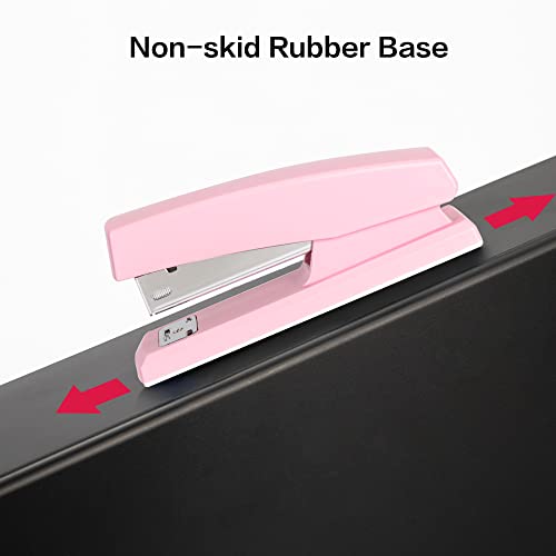 Deli Stapler, Desktop Staplers with 640 Staples, Office Stapler, 25 Sheet Capacity, Pink