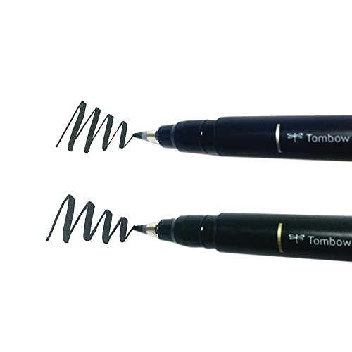 Tombow 62038 Fudenosuke Brush Pen, 2-Pack. Soft and Hard Tip Fudenosuke Brush Pens for Calligraphy and Art Drawings