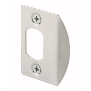 prime-line e 2457 satin nickel, dead latch door strike (2 pack)