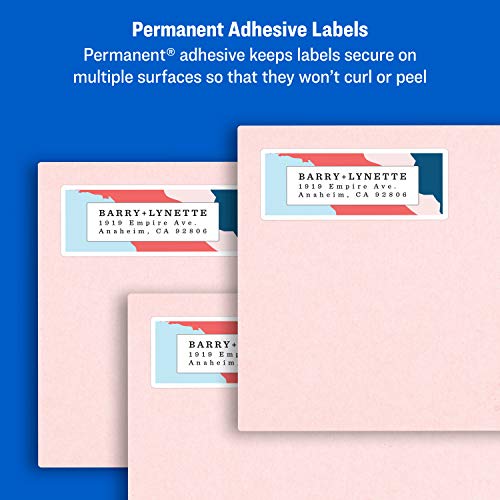 Avery Return Address Labels with Sure Feed for Inkjet Printers, 2/3" x 1-3/4", 1,500 Labels, Permanent Adhesive (8195), White