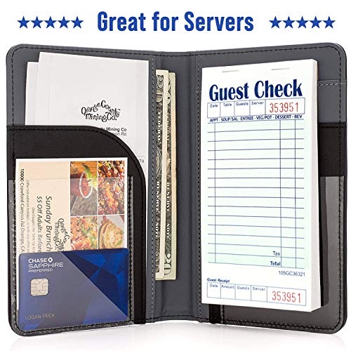 Server Note Pads [10 Books] - Guest Checks Notepad for Waiter Waitress Servers, Commercial Check Pads with Guest Receipt for Restaurants Food Order, 50 Sheets/Pad