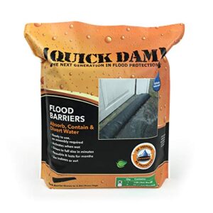 quick dam qd610-1 water-activated flood barrier-1 pack, black