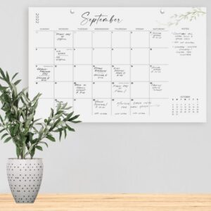 Aesthetic 2023 Greenery Desk Calendar - Runs until December 2023 - 17"x11" Desktop/Wall Calendar for Easy Organizing in 2022/2023