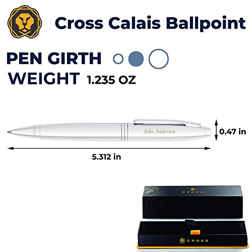 Dayspring Pens Personalized Cross Pen | Cross Calais Ballpoint Pen, Lustrous Chrome. Custom Engraved With Your Name Or Message. Gift For A Man Or Woman. AT0112-1. Customized