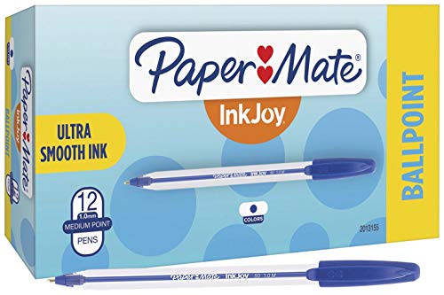 Paper Mate InkJoy 50ST Ballpoint Pens, Medium Point (1.0mm), Blue, 12 Count