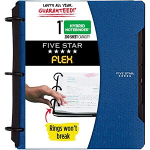 five star flex hybrid notebinder, 1 inch binder with tabs, notebook and 3-ring binder all-in-one, blue (29328ad2)