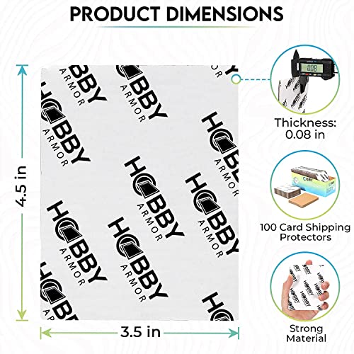 Hobby Armor Trading Card Shipping Protectors 3.5" x 4.5" - Premium Cardboard Inserts Card Mailers - Precut Cardboard Sleeves for Trading Card Packaging - Cardboard Flats for Card Breakers - Box of 100