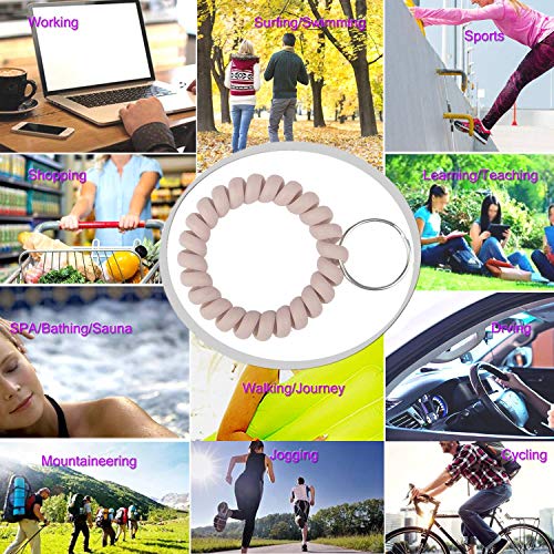 BIHRTC 5 Color Wrist Keychain Plastic Spring Flexible Spiral Wrist Coil Stretchable Wrist band Wristlet Keychain Bracelet Wrist Coil Key Chains Key Holder Key Ring for ID Badge Sauna Outdoor Sport