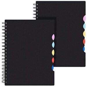 eoout 2 pack multi subject notebook, spiral notebook college ruled with tabs, 7.5”×10”, lined journals with dividers, 290 pages, for gifts, school office supplies