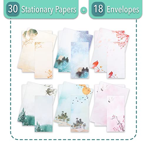 Mr. Pen- Stationery Writing Paper with Envelopes, 30 Letter Writing Paper+18 Envelopes, Stationary Set for Writing Letters, Stationary Paper, Writing Paper Stationary, Cute Stationary Set, Letter Set