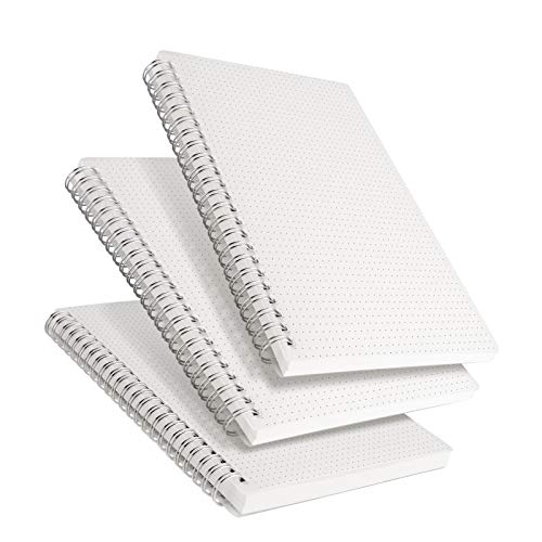 RETTACY Dot Grid Notebook Spiral 3 Pack- Bullet Dotted Journal Spiral Notebook,480 Pages Total,100gsm Thick Paper,5.7" x 8.3"