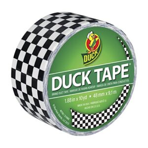 duck brand duck 280410 printed duct tape, checker, 1.88 inches x 10 yards, single roll