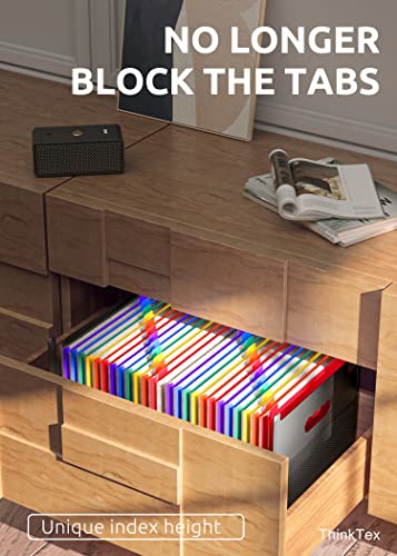 ThinkTex 26 Pockets Expanding File Folder, Upright & Open Top, A-Z Colorful Tabs, Larger Capacity Accordian Folder, Teacher Supplies