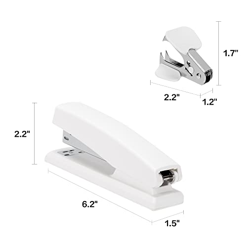 Deli Stapler, Desktop Stapler, Office Stapler, 25 Sheet Capacity, Includes 1000 Staples and Staple Remover, White