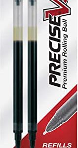 Pilot Precise V5 RT Liquid Ink Retractable Rollerball Pen Refills, 0.5mm, Extra Fine Point, Black Ink, Pack of 12