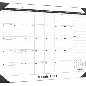 Nekmit Large Desk Calendar 2023 with Desk Protecting Pad, Runs From Now - Jun 2024, 22" x 17" Desk Pad Calendar for Life Planning or Organizing