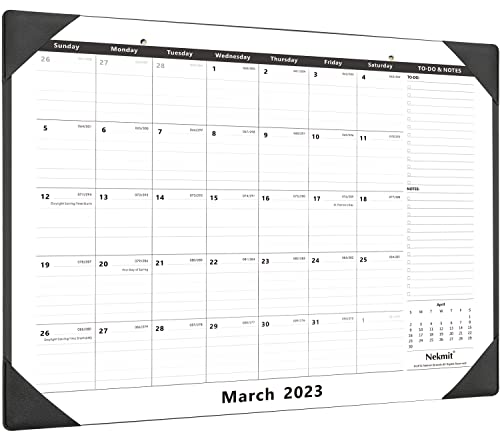 Nekmit Large Desk Calendar 2023 with Desk Protecting Pad, Runs From Now - Jun 2024, 22" x 17" Desk Pad Calendar for Life Planning or Organizing