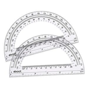 Plastic Protractor Math Protractors 180 Degrees, 6 Inch, Clear, Pack of 2