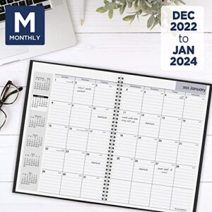 AT-A-GLANCE 2023 Monthly Planner, DayMinder, 8" x 12", Large, Faux Leather, Black (SK200)