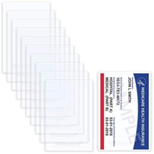 Wisdompro 10 Pack New Medicare Card Holder Protector Sleeves, 6 Mil Soft and Flexible Clear PVC Wallet Size Slot for Social Security Card, Insurance Card, Credit Card, Debit Card, Driver's License