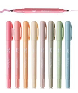 mr. pen- dual tip highlighters, vintage colors, 8 pack, fine & chisel tip, highlighters assorted colors, highlighter pens, colored highlighters, highlighter markers, cute highlighters