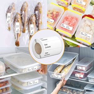 Labelebal 500pcs Food Labels,1 x 3 Inch Freezer Labels Removable for Food Containers, Mason Jar Labels, No Residue Food Storage Labels Perfect for Kitchen