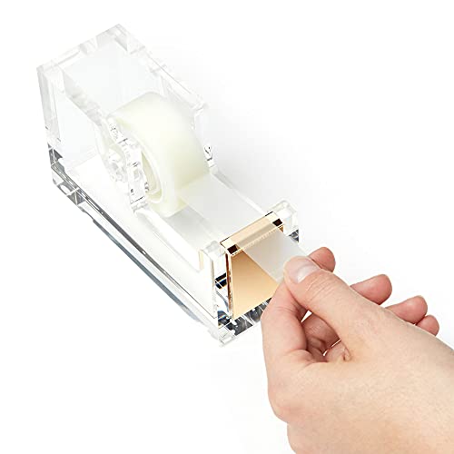 Acrylic & Gold Tape Dispenser by OfficeGoods - A Classic Design to Brighten Up Your Desk and Office