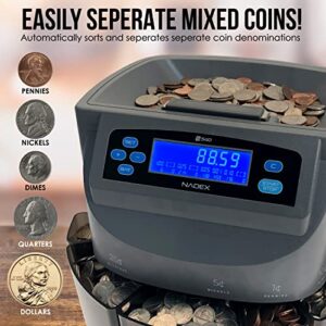 Nadex S540 Pro | Coin Counter, Sorter, and Wrapper | Sorts up to 300 Coins Per Minute | Comes with 48 Preformed Wrappers