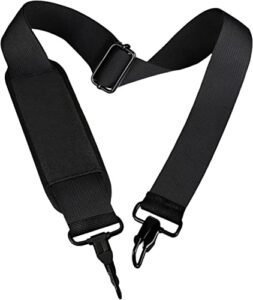 shoulder strap, durable 55″ universal replacement laptop shoulder strap, adjustable comfortable belt with metal hooks for briefcase, computer messenger bag, laptop case luggage/duffel/camera, (black)