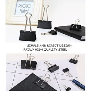 DSTELIN 96 Pack (19mm) Mini Binder Clips 3/4-Inch Small Black Paper Clamps for Office Supplies