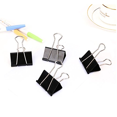 DSTELIN 96 Pack (19mm) Mini Binder Clips 3/4-Inch Small Black Paper Clamps for Office Supplies