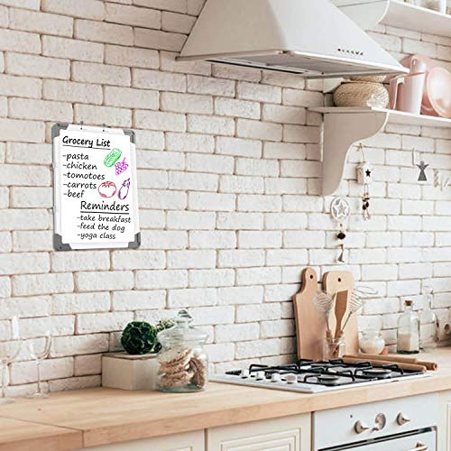 Small Dry Erase White Board – 12" x 16" Magnetic Hanging Whiteboard for Wall Portable Mini Double Sided Easel Hold in Hand for Kids Drawing, Kitchen Grocery List, Memo Board.